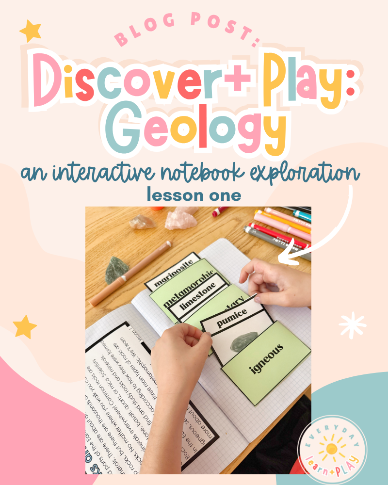 Discover + PLAY Geology: Notebooking Lesson One – Everyday Learn + PLAY