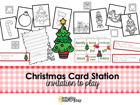Christmas Card Station Invitation to PLAY – Everyday Learn + PLAY