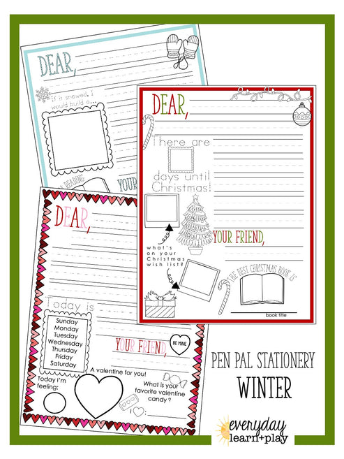 Friendly Letter Stationery - Winter – Everyday Learn + PLAY
