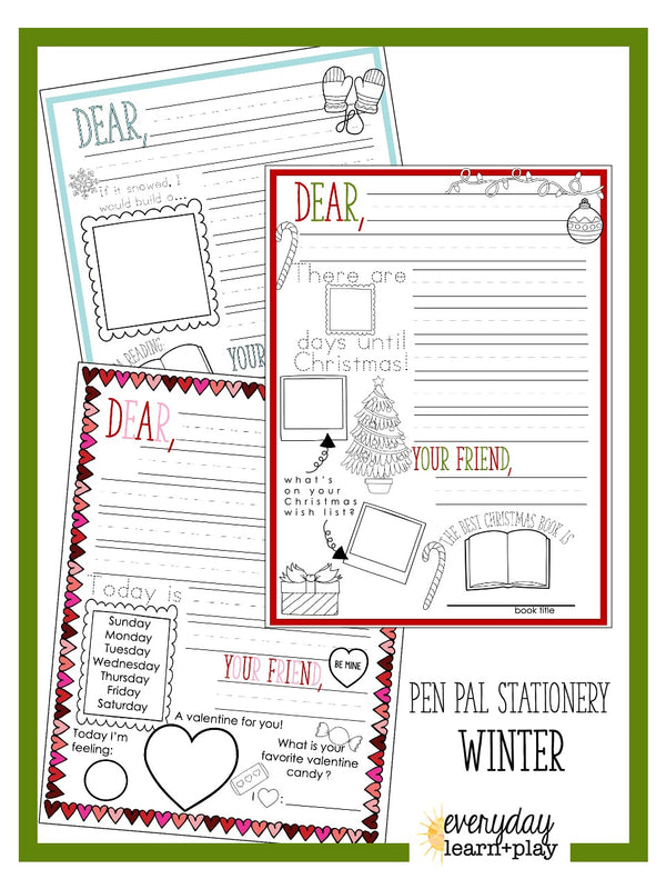 Friendly Letter Stationery - Winter – Everyday Learn + PLAY