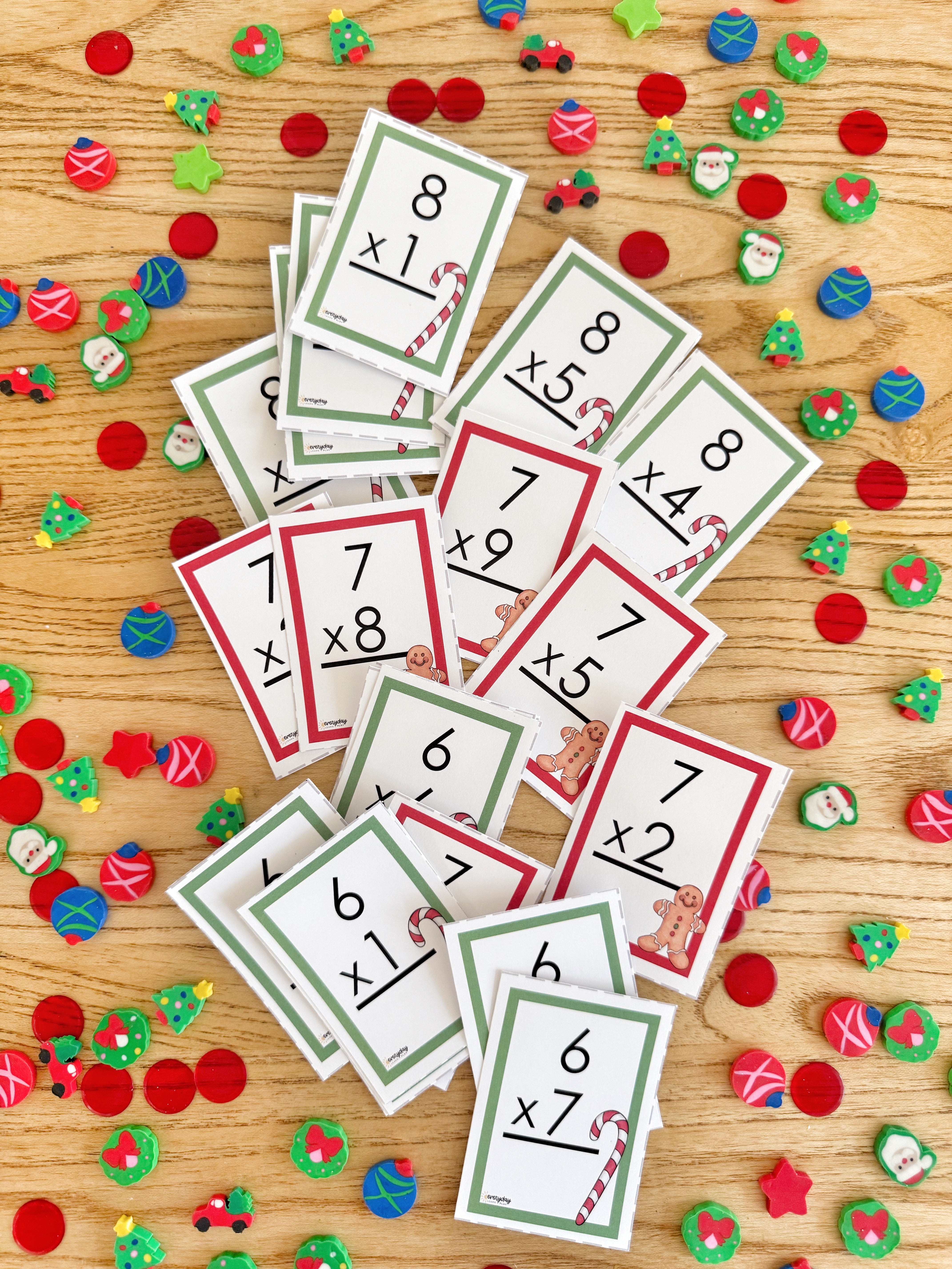 Christmas Multiplication Fact Cards – Everyday Learn + PLAY