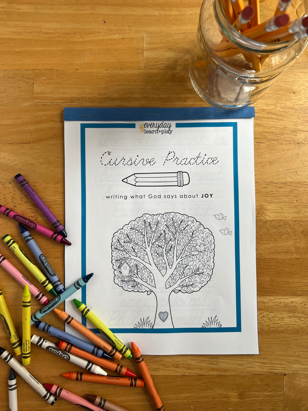 Cursive Practice – Scriptures on JOY – Everyday Learn + PLAY
