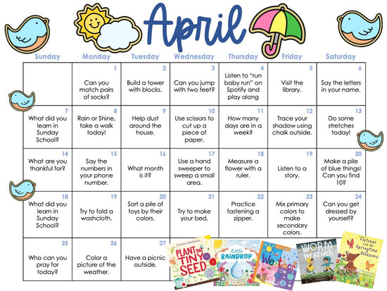 April Toddler Learn + PLAY Calendar – Everyday Learn + PLAY
